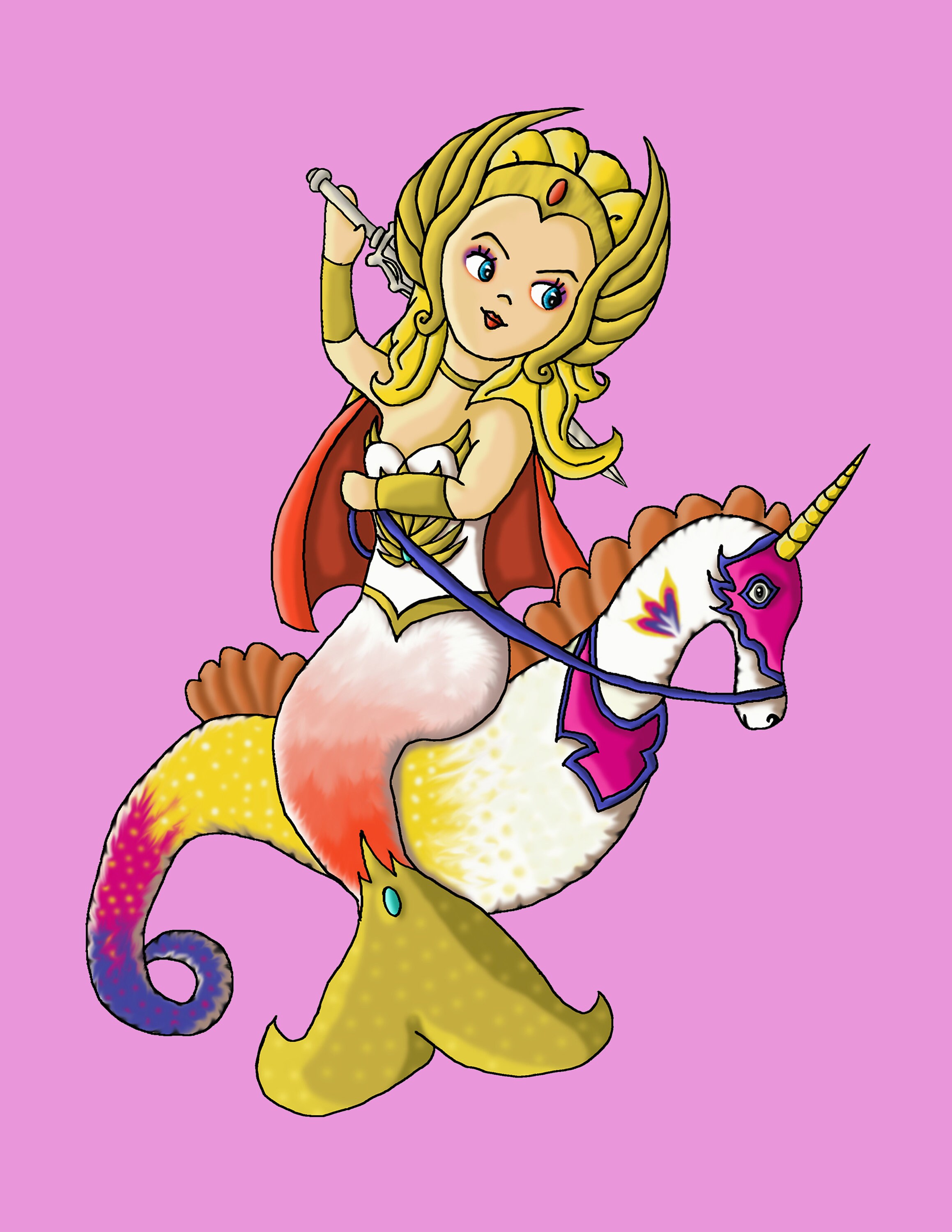 She-ra Mermaid Coloring Book Page Download | Etsy Australia