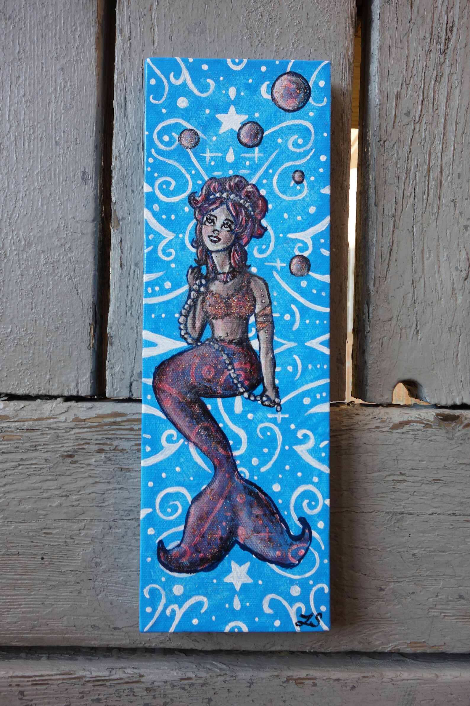 Celeste Mermaid Acrylic Painting on Canvas - Etsy