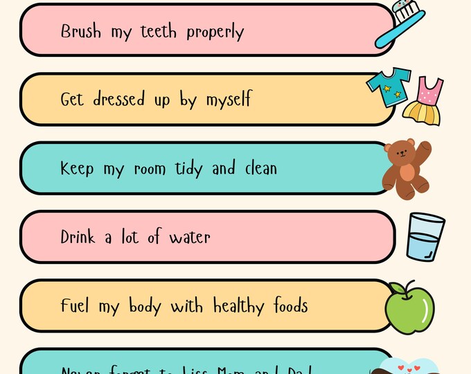 My Daily Chores Printable - Etsy Canada