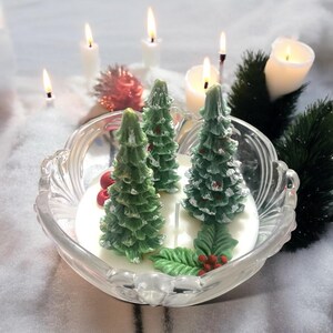 Tree Candles on a Crystal Bowl - Etsy