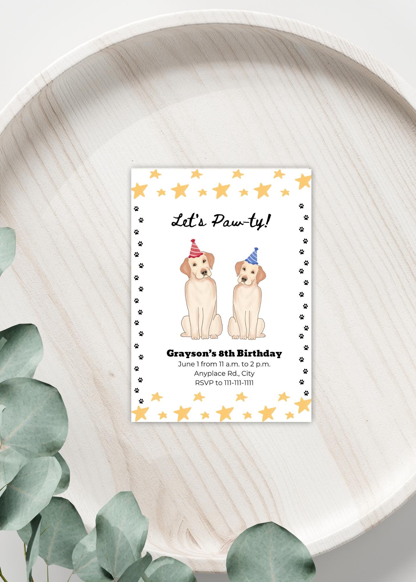 Lab Birthday Party Invitation, Labrador Party Invitation, Editable ...