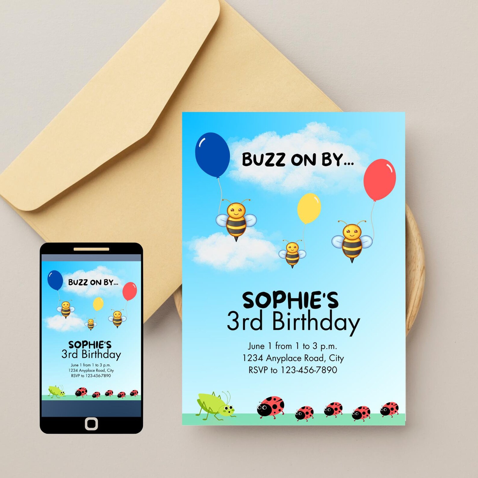 Bug Birthday Invitation, Bug Themed Birthday Invitation, Bug Party ...