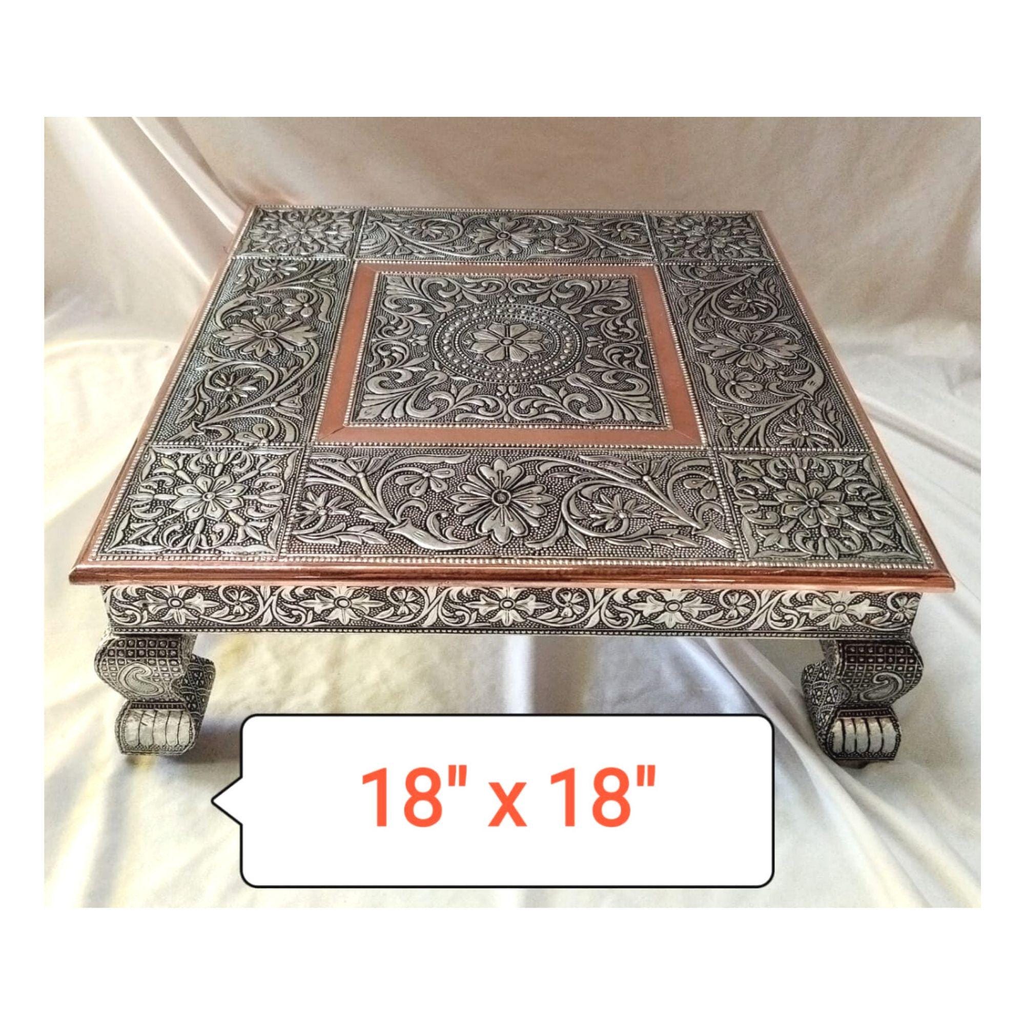 Indian Traditional Bajot Chowki for Pooja God Sitting Stool Handmade ...