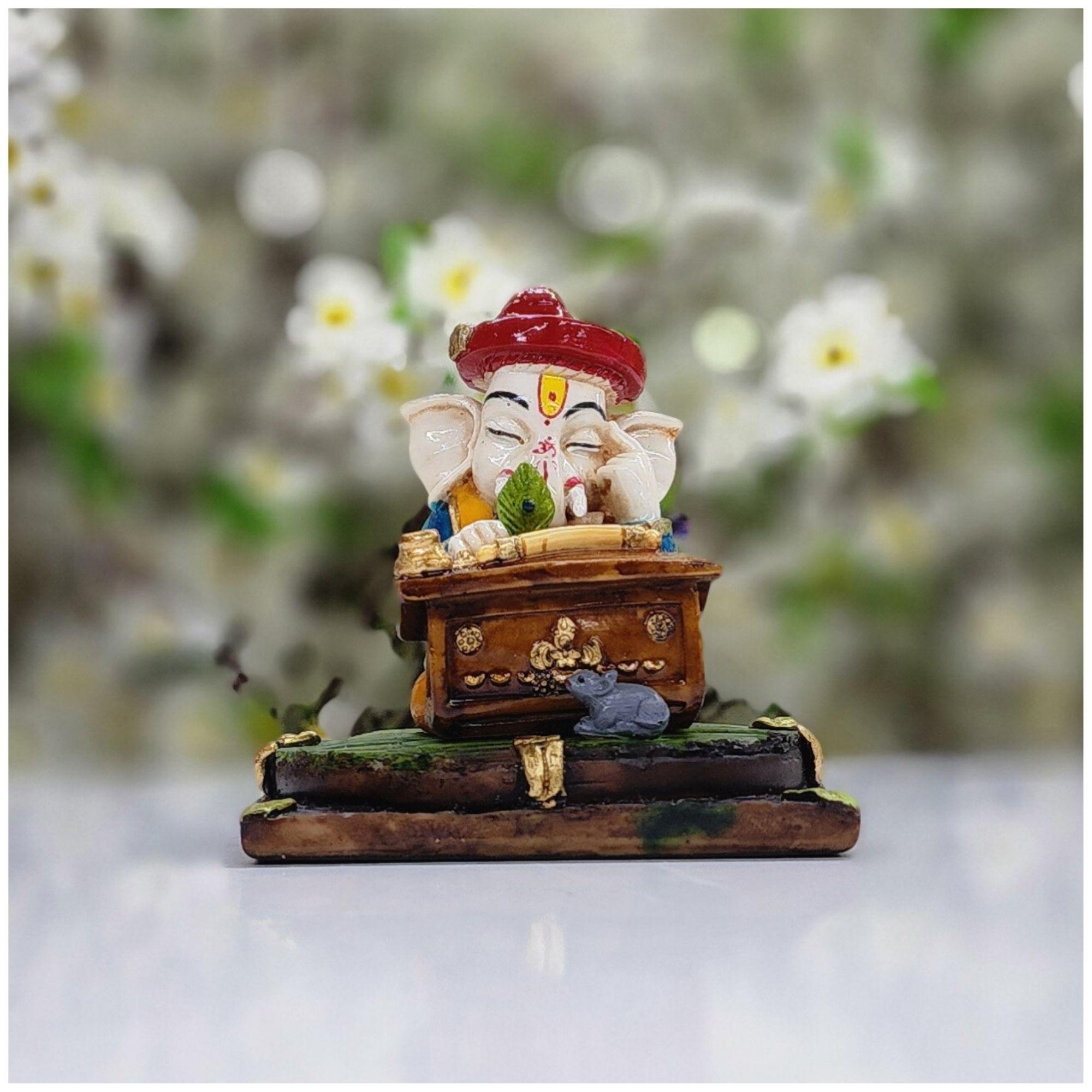 Lord Ganesha Statue Ganesh Writing Script Religious Script Ganesha Idol ...