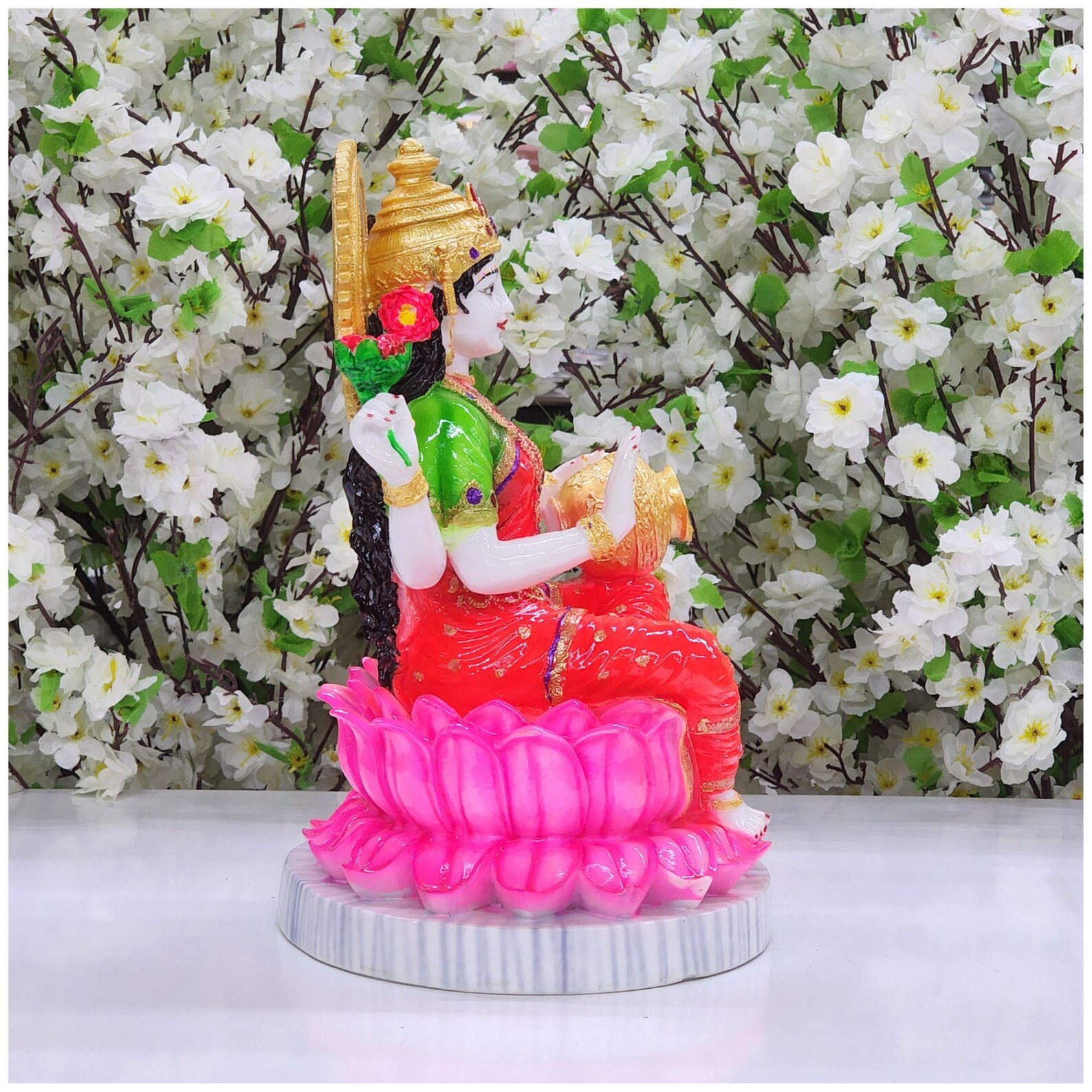 Lakshmi Statue Laxmi Ji Sitting on Lotus Dhan Lakshmi Idol for Diwali ...