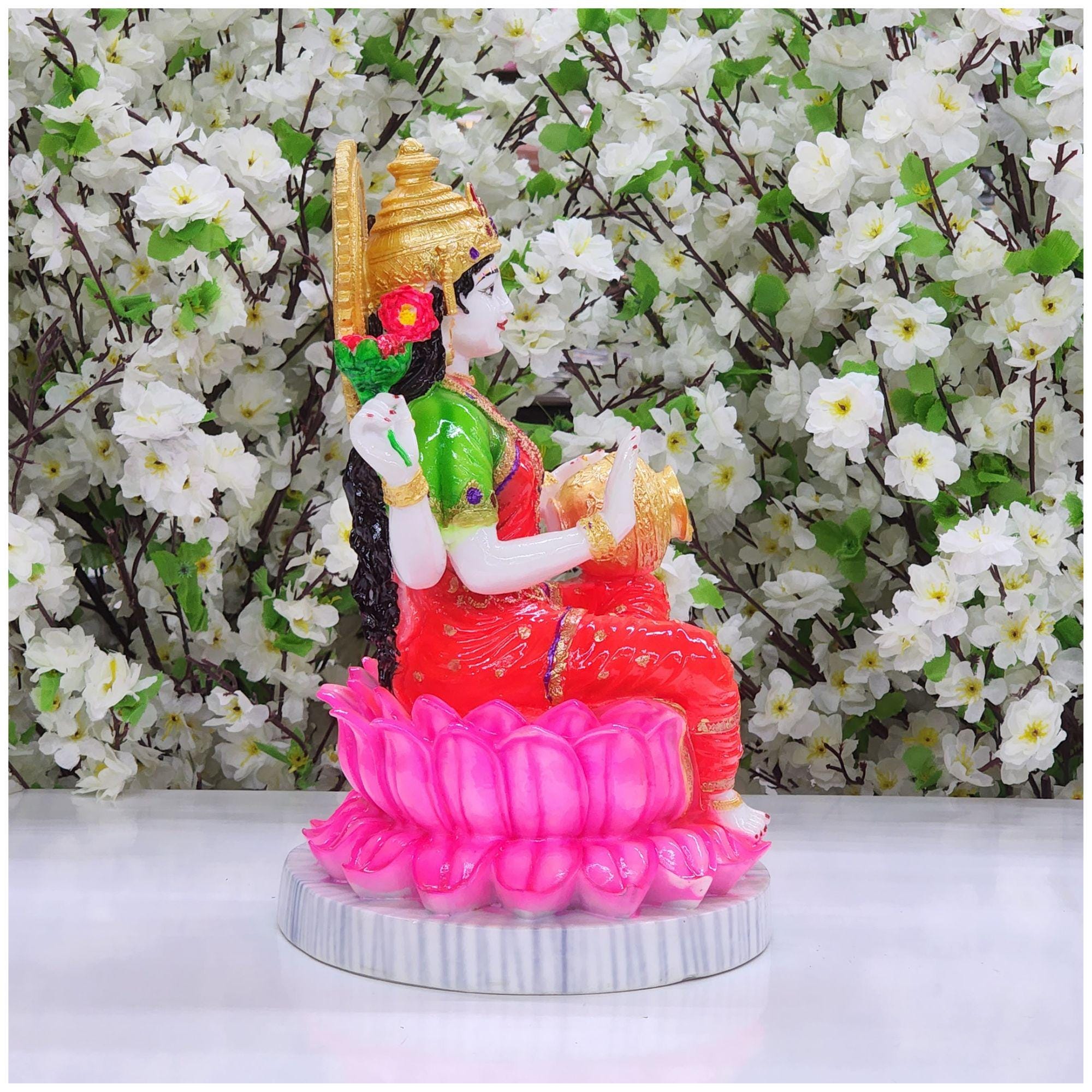 Lakshmi Statue Laxmi Ji Sitting on Lotus Dhan Lakshmi Idol for Diwali ...