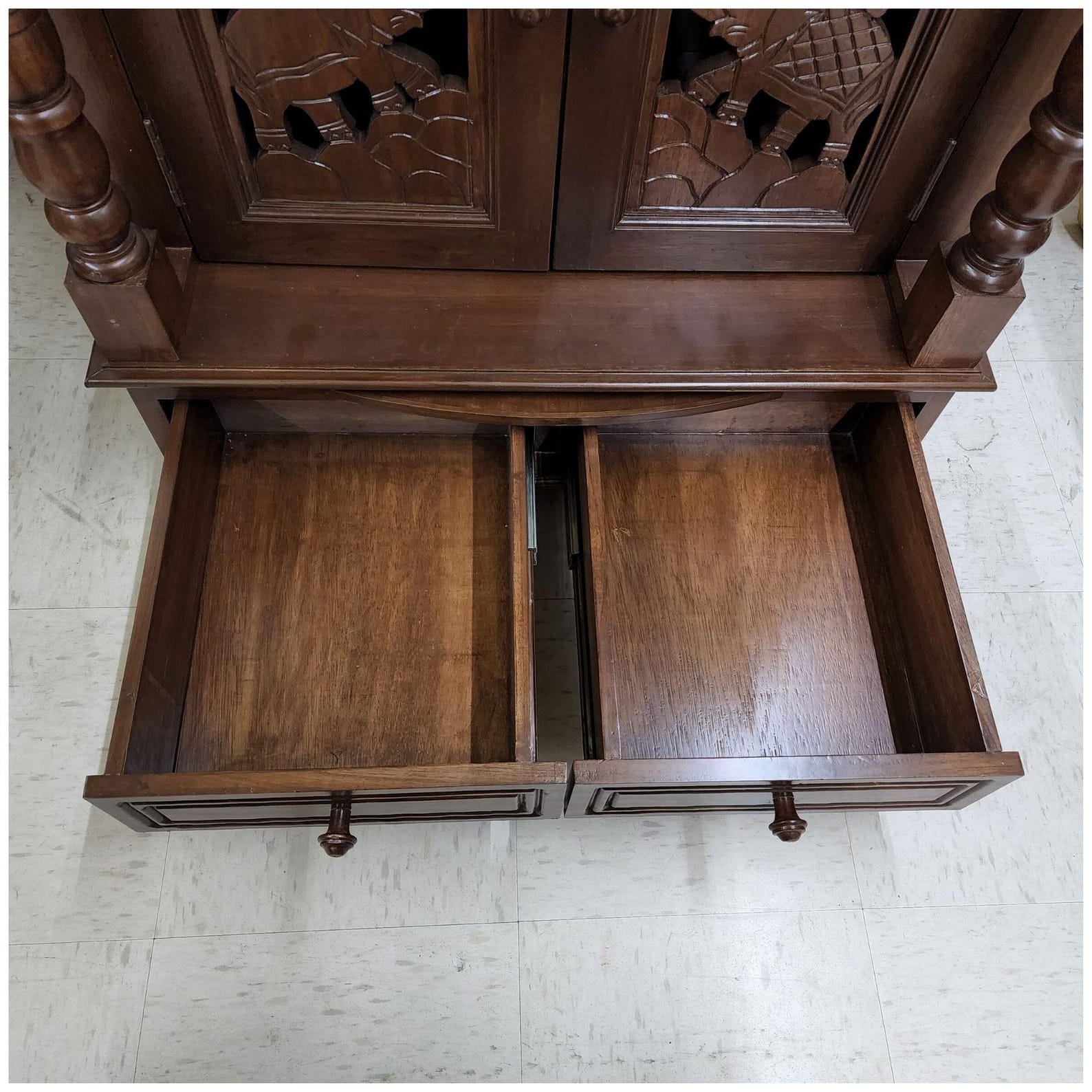 Large Temple for Home Wooden Mandir With Door South Indian Teak Wood ...