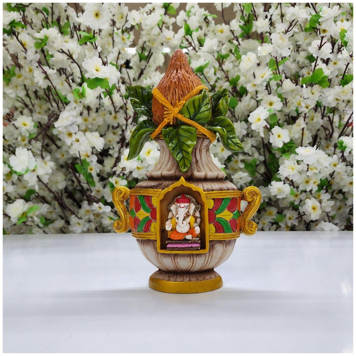 Mangal Kalash Set for Pooja Ganesha Kalash With Coconut Wall Hanging ...