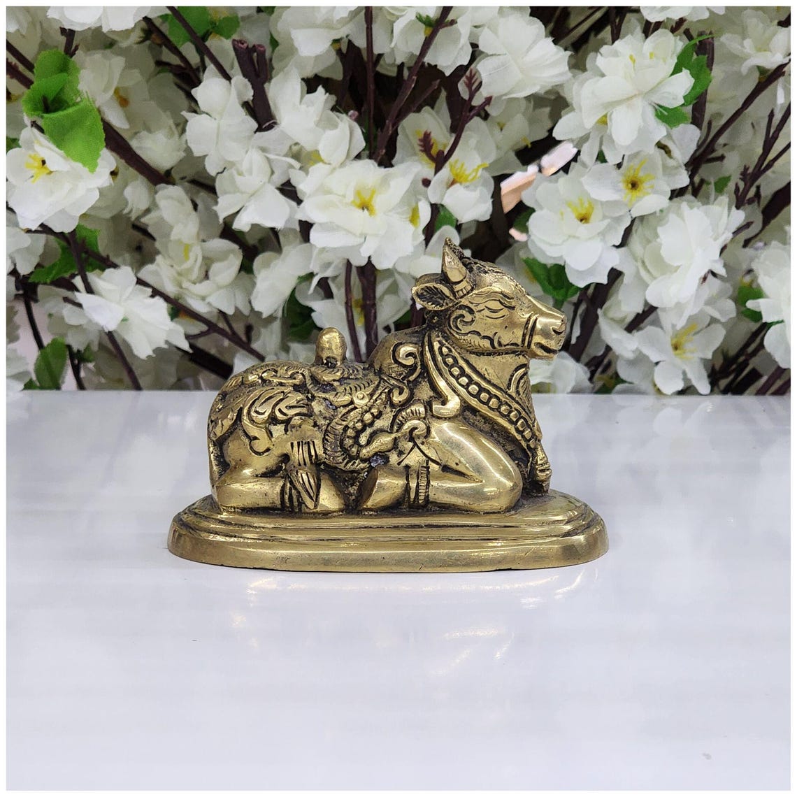 Brass Nandi Statue: Sacred Bull, Shiva Gatekeeper, Indian Decor - Etsy