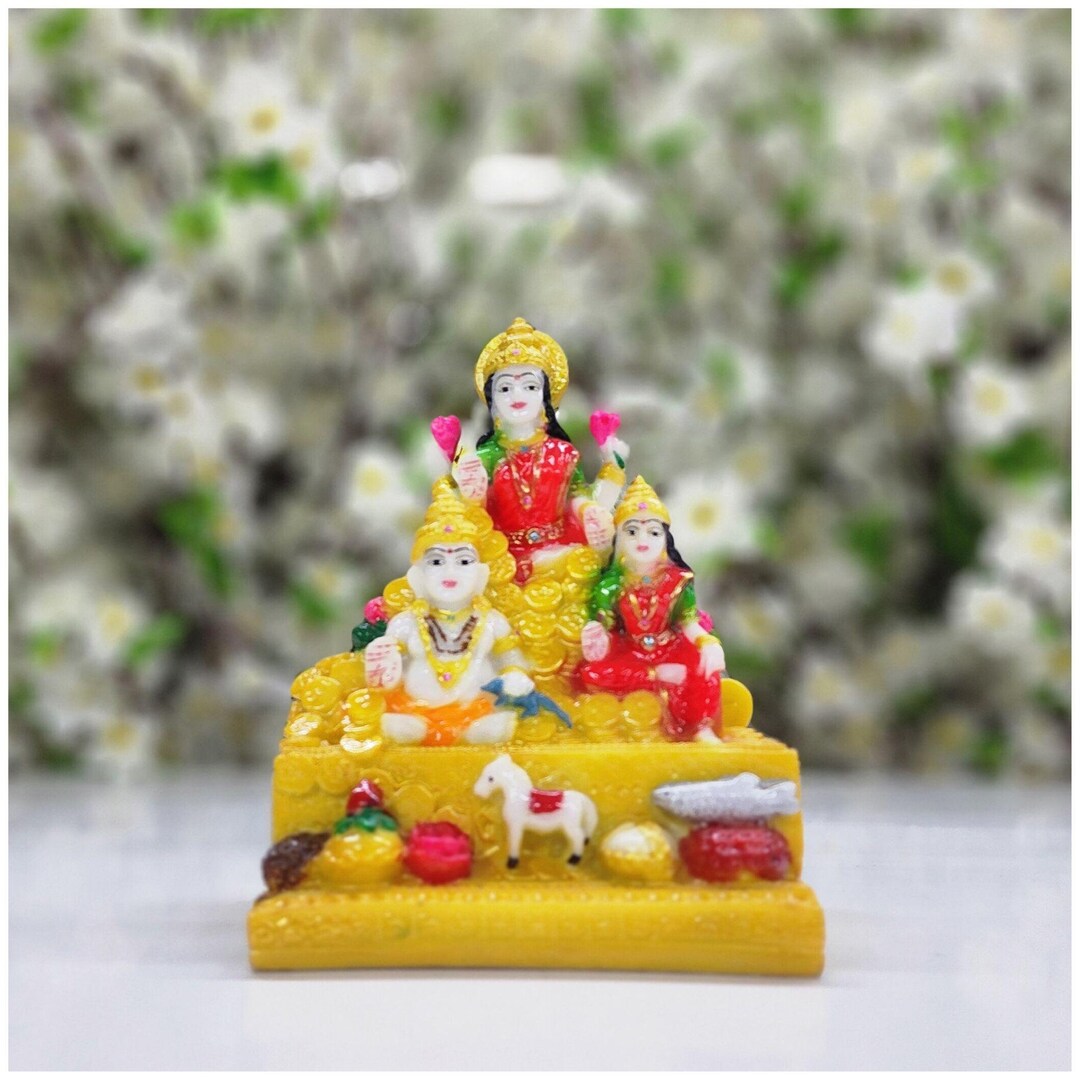 Lakshmi Kuber Riddhi Statue, Hindu God Idol, Home Puja Decor - Etsy