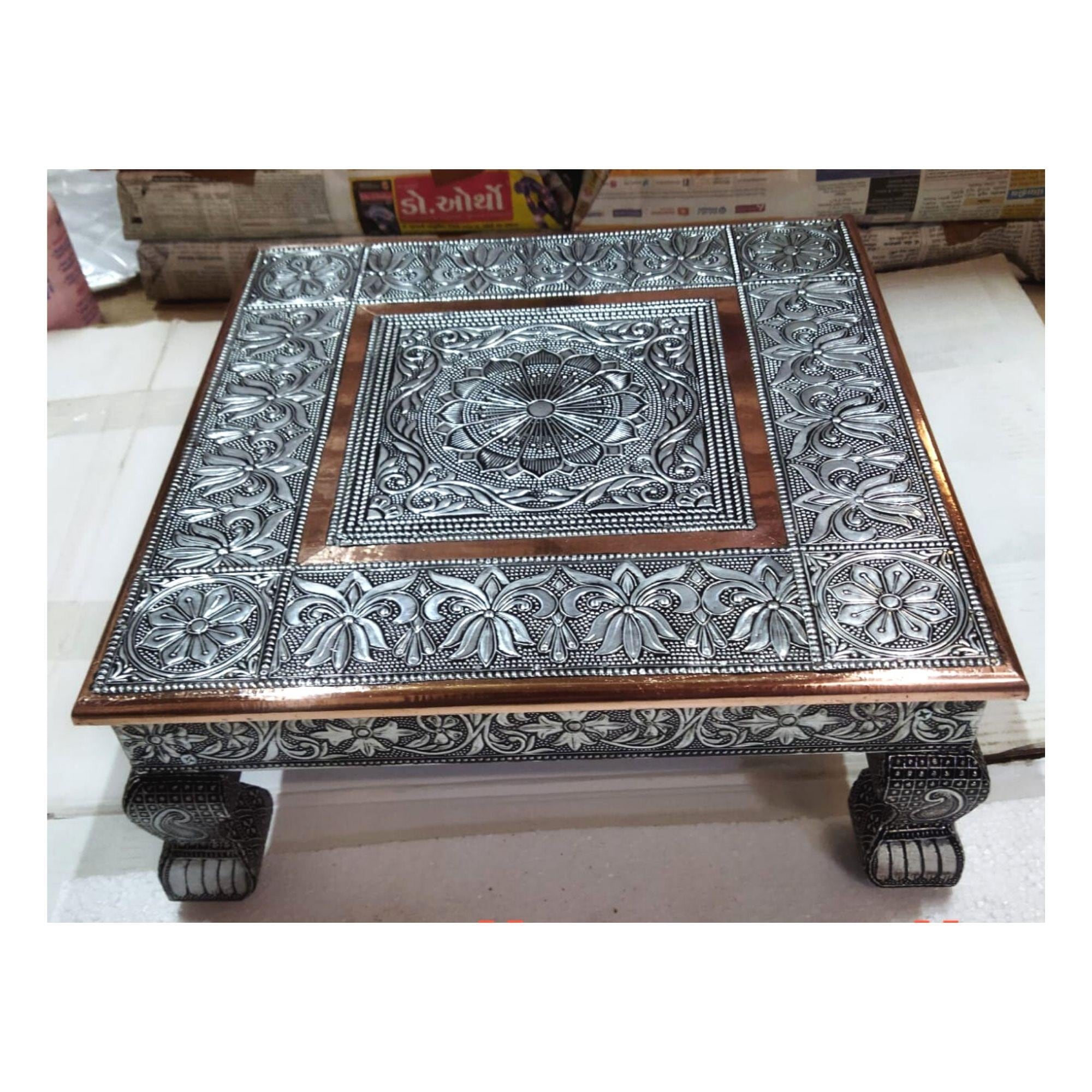 Indian Traditional Bajot Chowki for Pooja God Sitting Stool Handmade ...