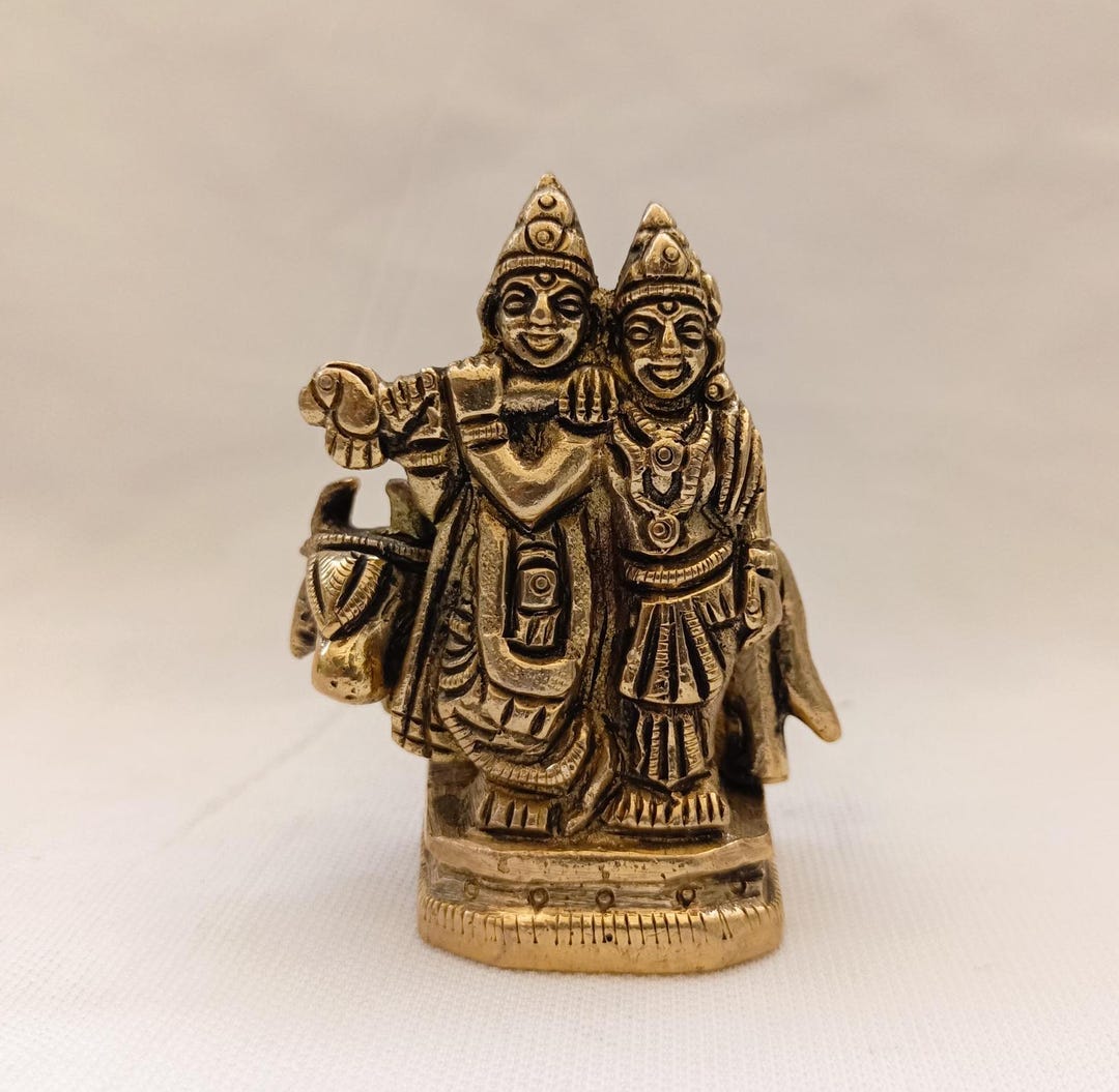 Radha Krishna With Cow Radha Krishna Idol Radha Krishna Sculpture Hindu ...