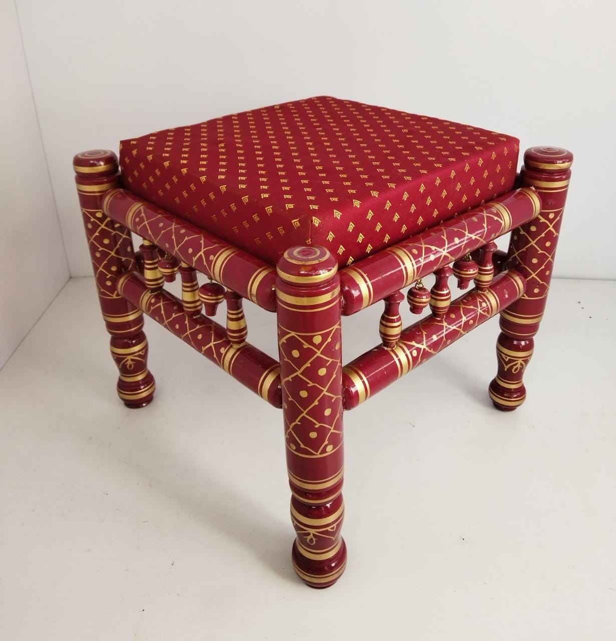 Indian Sitting Stool Sankheda Wooden Stool Low Sitting Stool With ...