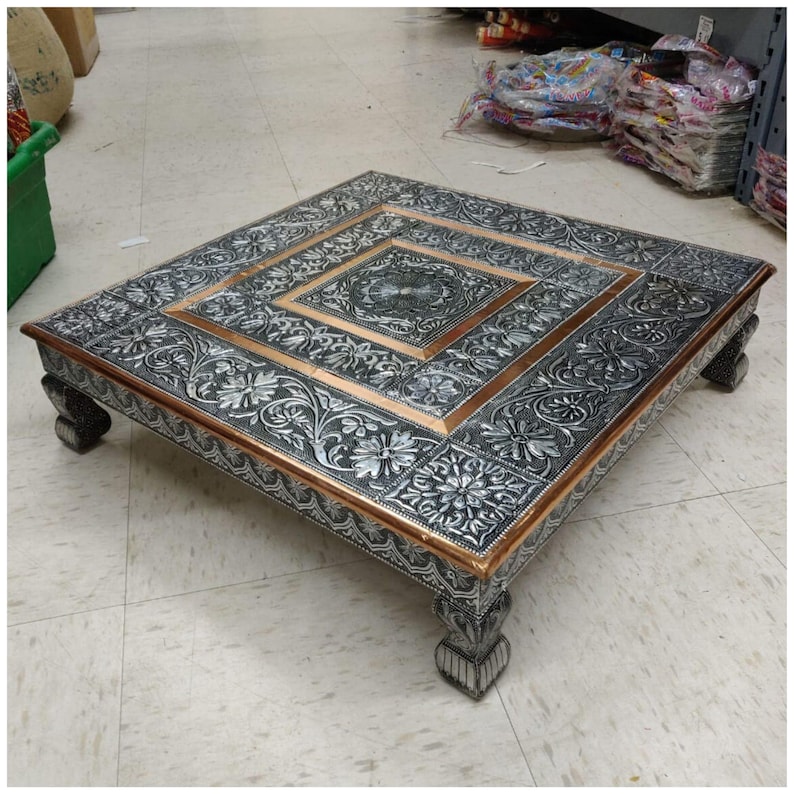 Indian Traditional Bajot Chowki for Pooja God Sitting Stool Handmade ...