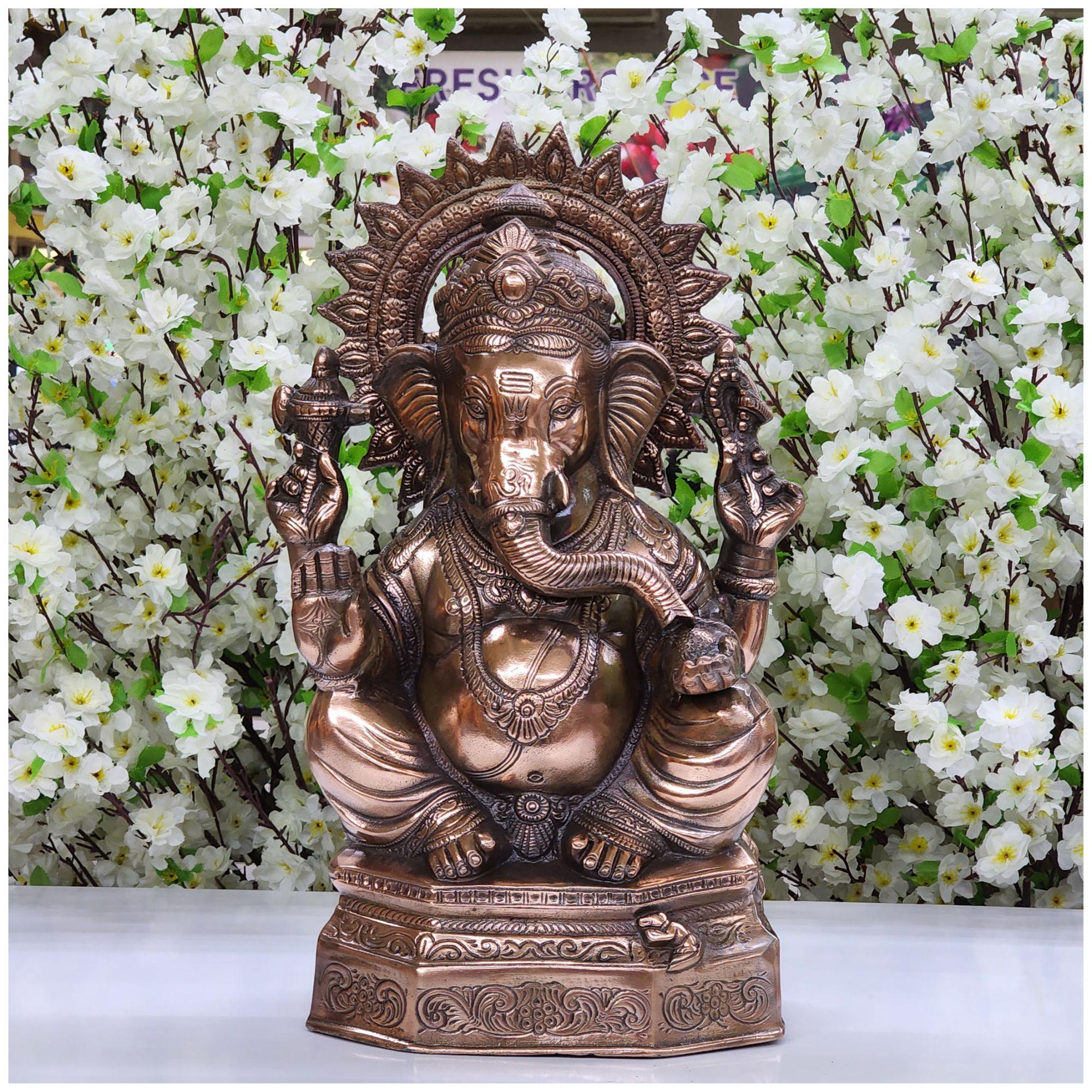 Large Bronze Ganesha Statue, Hindu God Figure (20 Inch) - Etsy