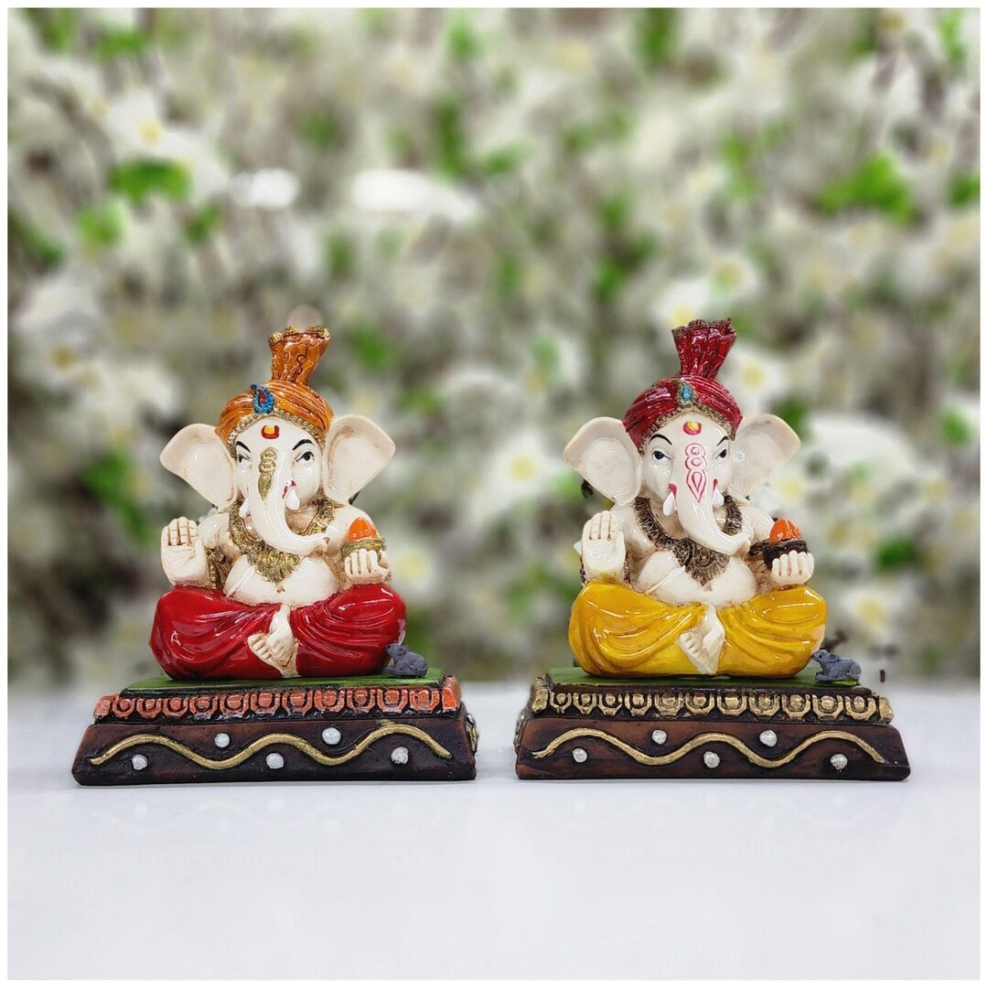 Small Ganesha Statue for Car Dashboard, Temple Altar, Resin - Etsy