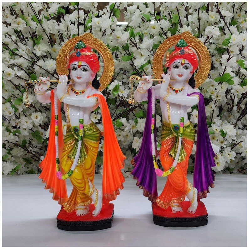 Krishna Statue Hare Krishna Statue God of Lover Anniversary Gift Temple ...