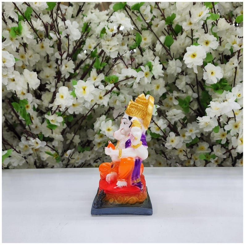 Mini Ganesha Statue: Resin Ganesh Murti for Puja Ghar - Etsy