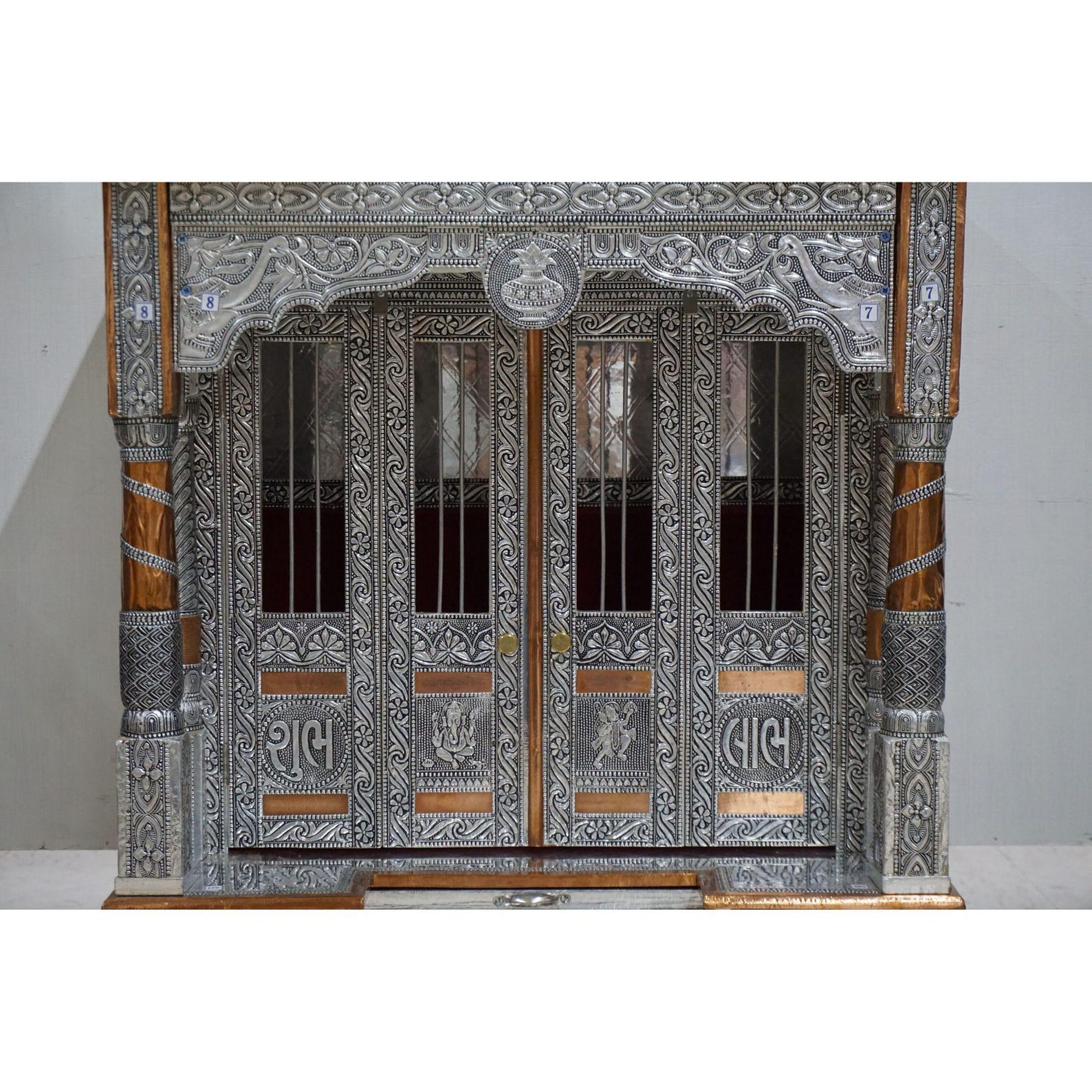 Wooden Temple for Home Pooja Mandir With Doors Indian Traditional ...