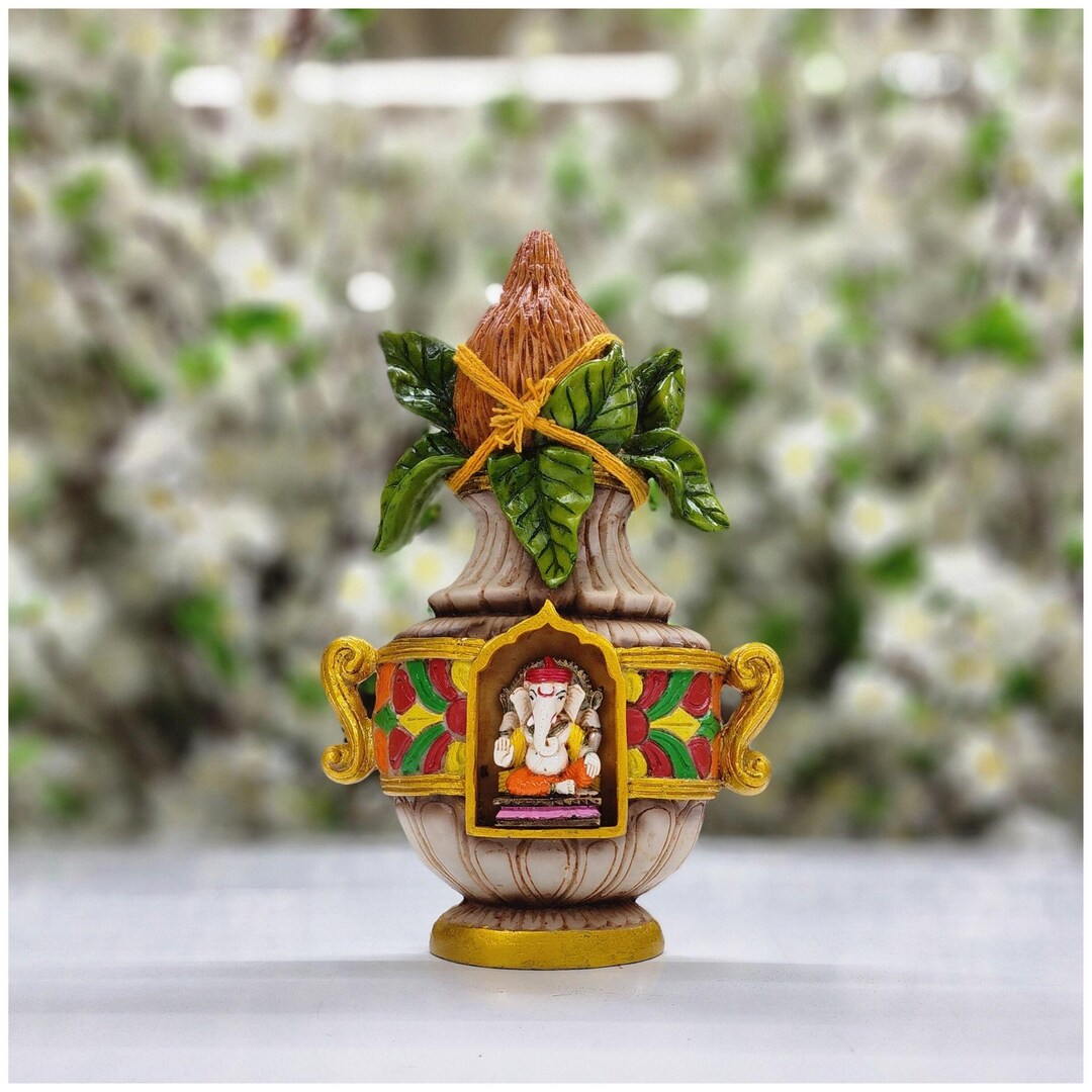 Ganesha Kalash Set: Indian Pooja Wall Decor, Hindu Gift - Etsy