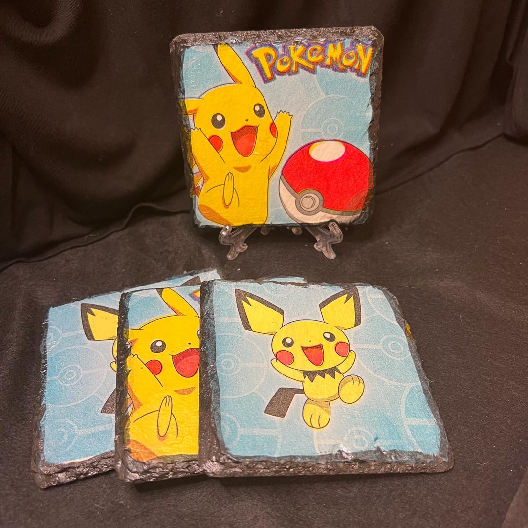 Pokemon Coasters, Anime' Drink Coasters, A Set of 4 Slate Coasters - Etsy