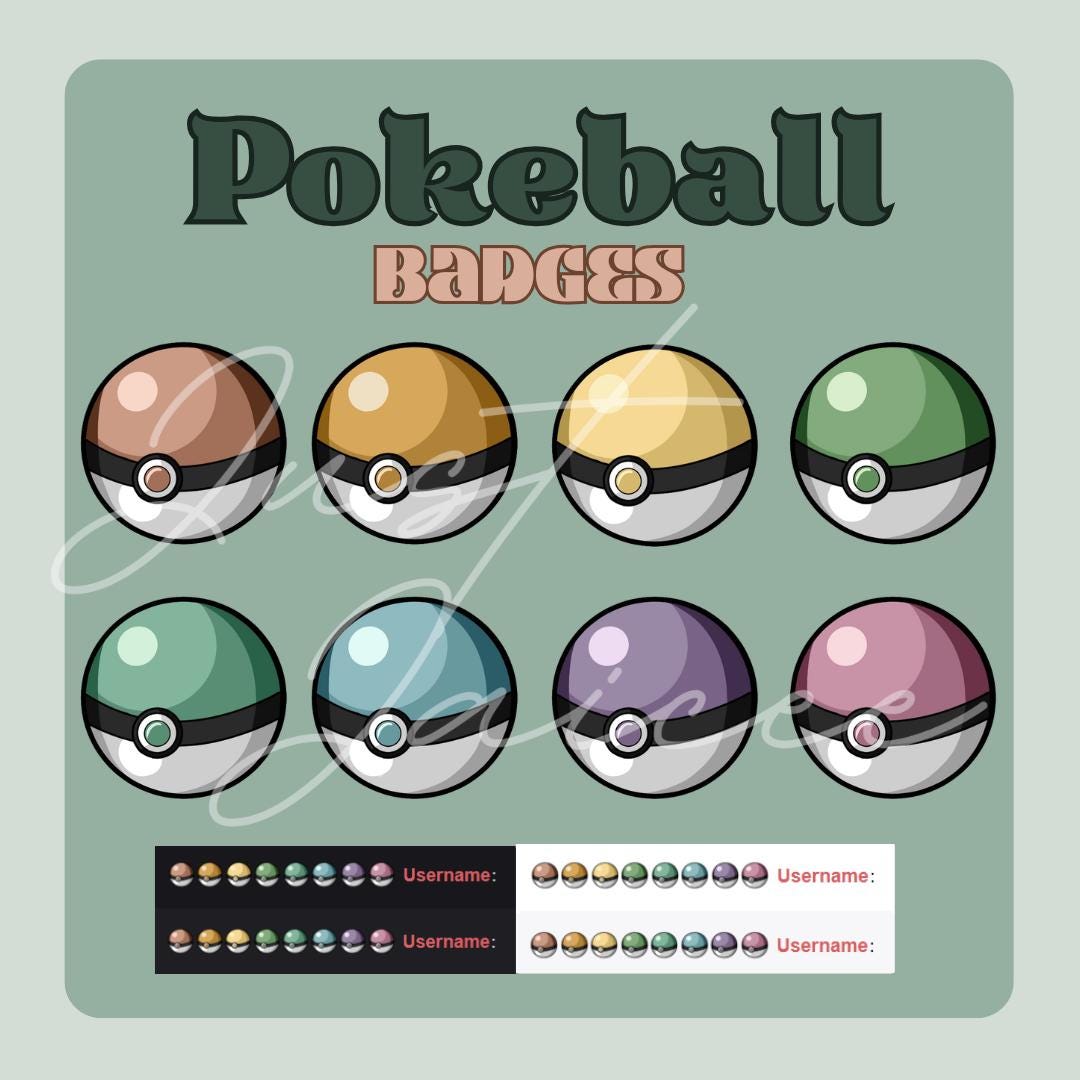 Pokeball Sub Badges | Twitch | Kick | Discord - Etsy