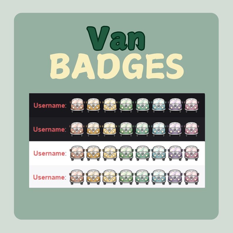Van Sub Badges | Twitch | Kick | Discord - Etsy