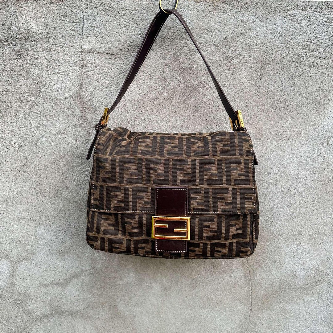 Authentic Vintage Fendi Zucca Mamma Baguette Bag Gold Hardware - Etsy