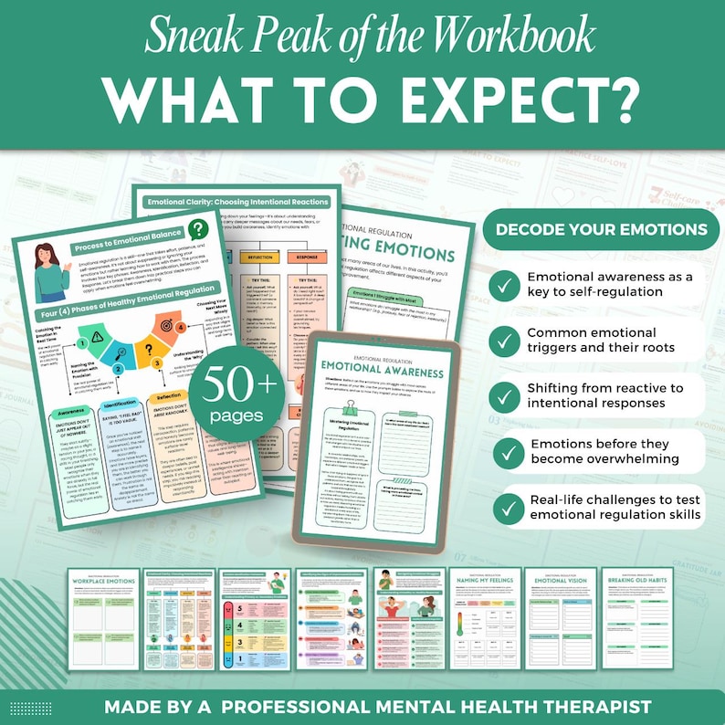 Emotional Regulation, Managing Emotions Workbook Mega Bundle, Therapy ...