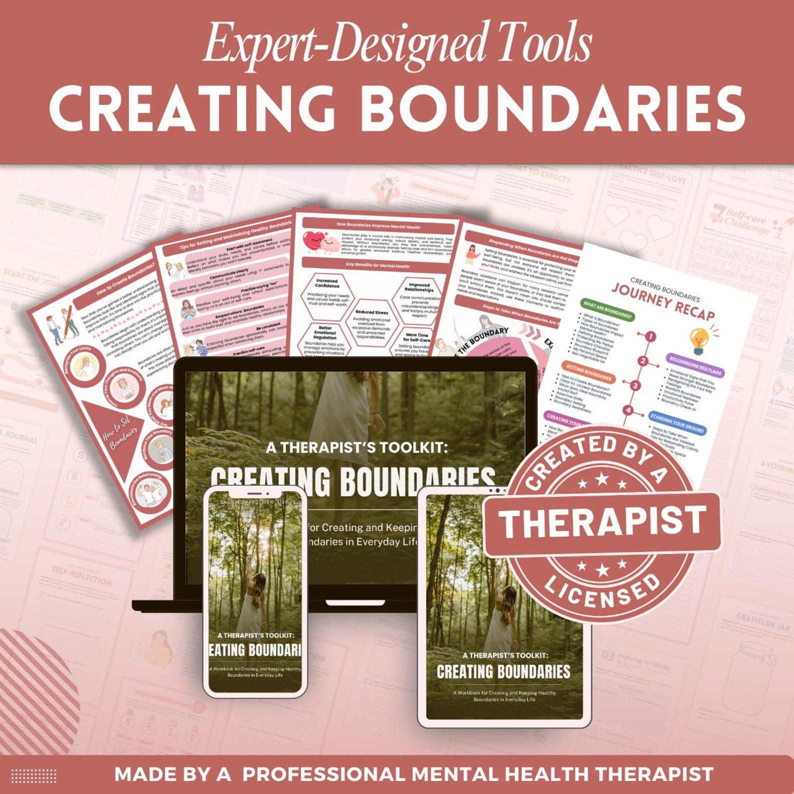 Setting Boundaries, Boundaries Workbook Mega Bundle, Therapy Worksheets ...