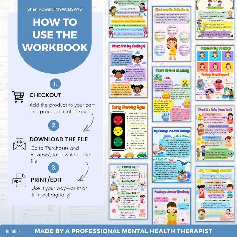 The Calm Down Toolbox for Kids Workbook - Etsy