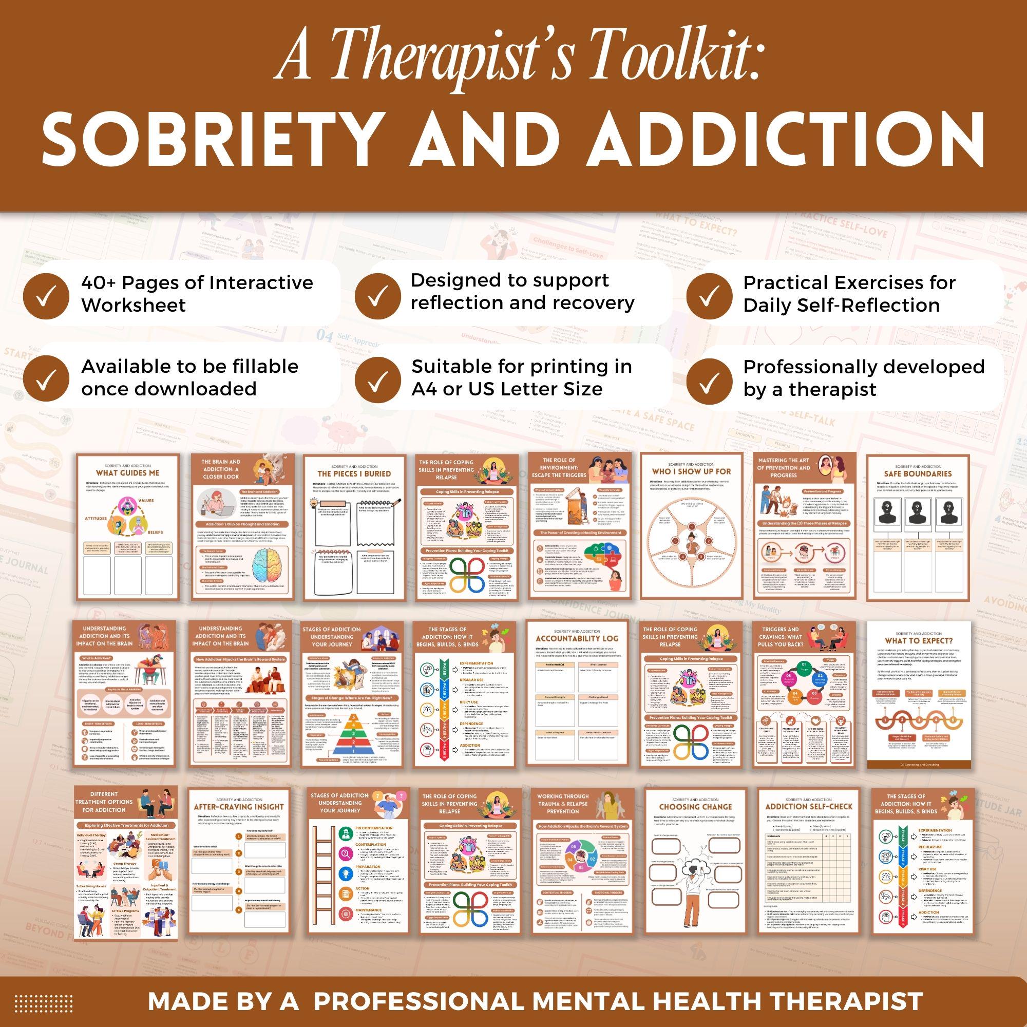 Addiction and Sobriety Mega Bundle Workbook, Substance Use, CBT Tools ...