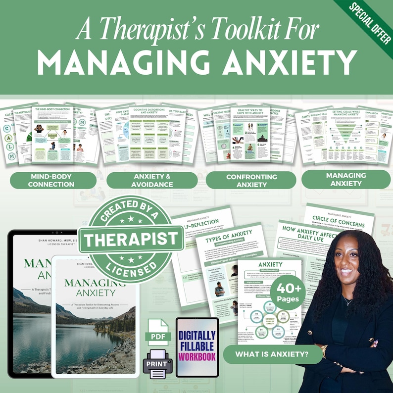 Anxiety Toolkit Mega Bundle, Managing Anxiety, Therapy Worksheets ...