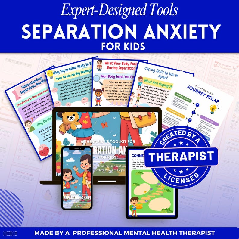 Separation Anxiety for Kids Mega Bundle Workbook, for Therapist ...