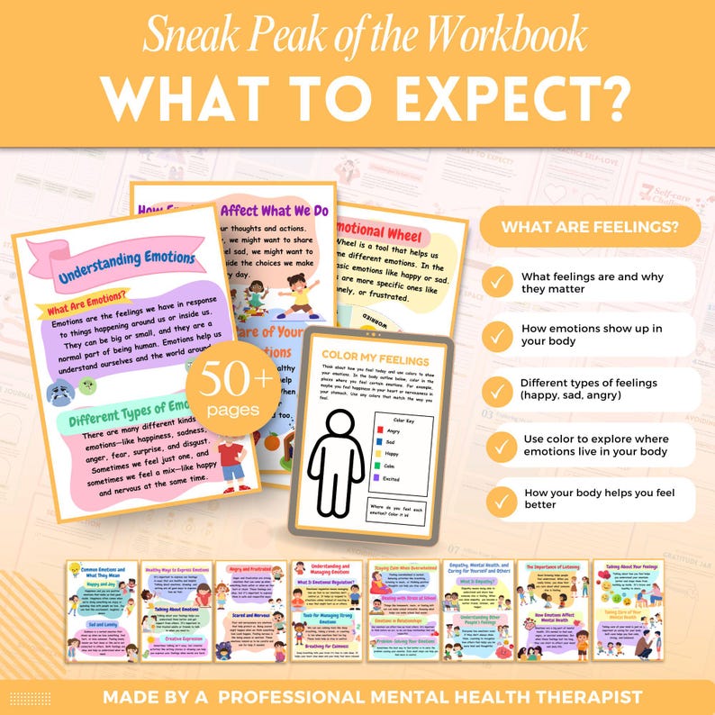 Kids Emotional Regulation Mega Bundle Workbook, Self Awareness, Therapy ...