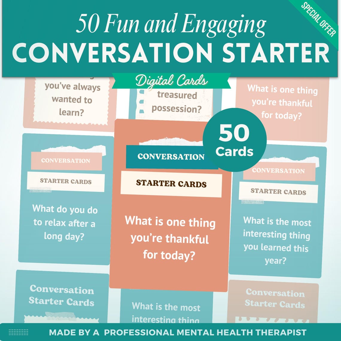 Conversation Starters: 50 Cards, Ice Breaker, Group Therapy ...