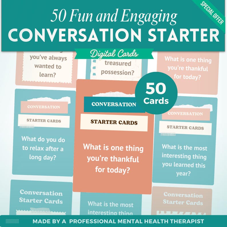50 Conversation Starter Cards: Therapy, Relationships, Team Building ...