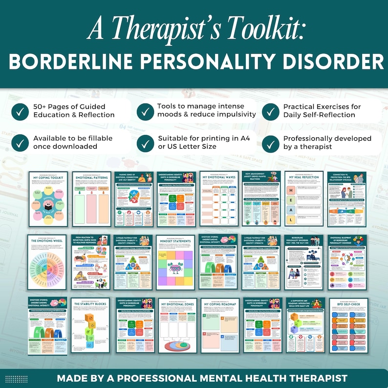 Borderline Personality Disorder Mega Bundle Workbook, BPD, Therapy ...