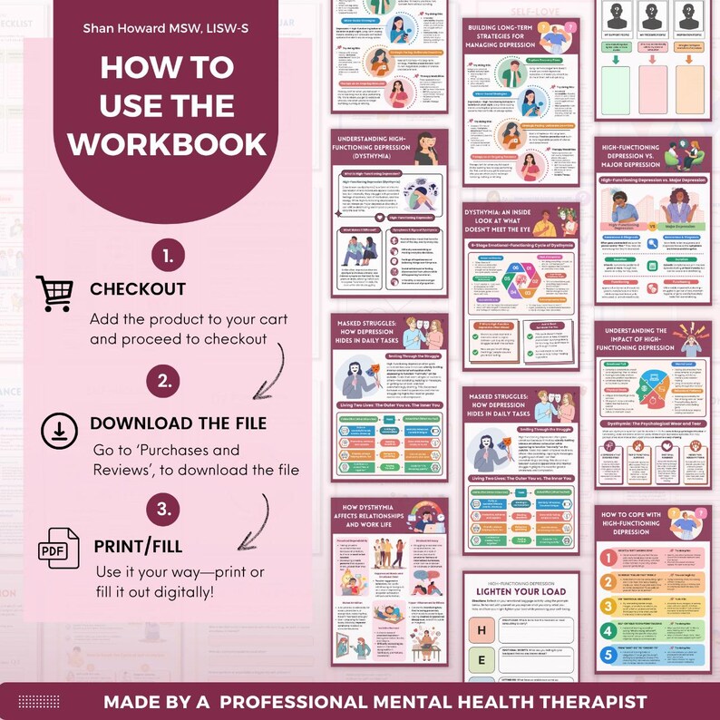 High Functioning Depression Mega Bundle Workbook, Depression Spiral ...