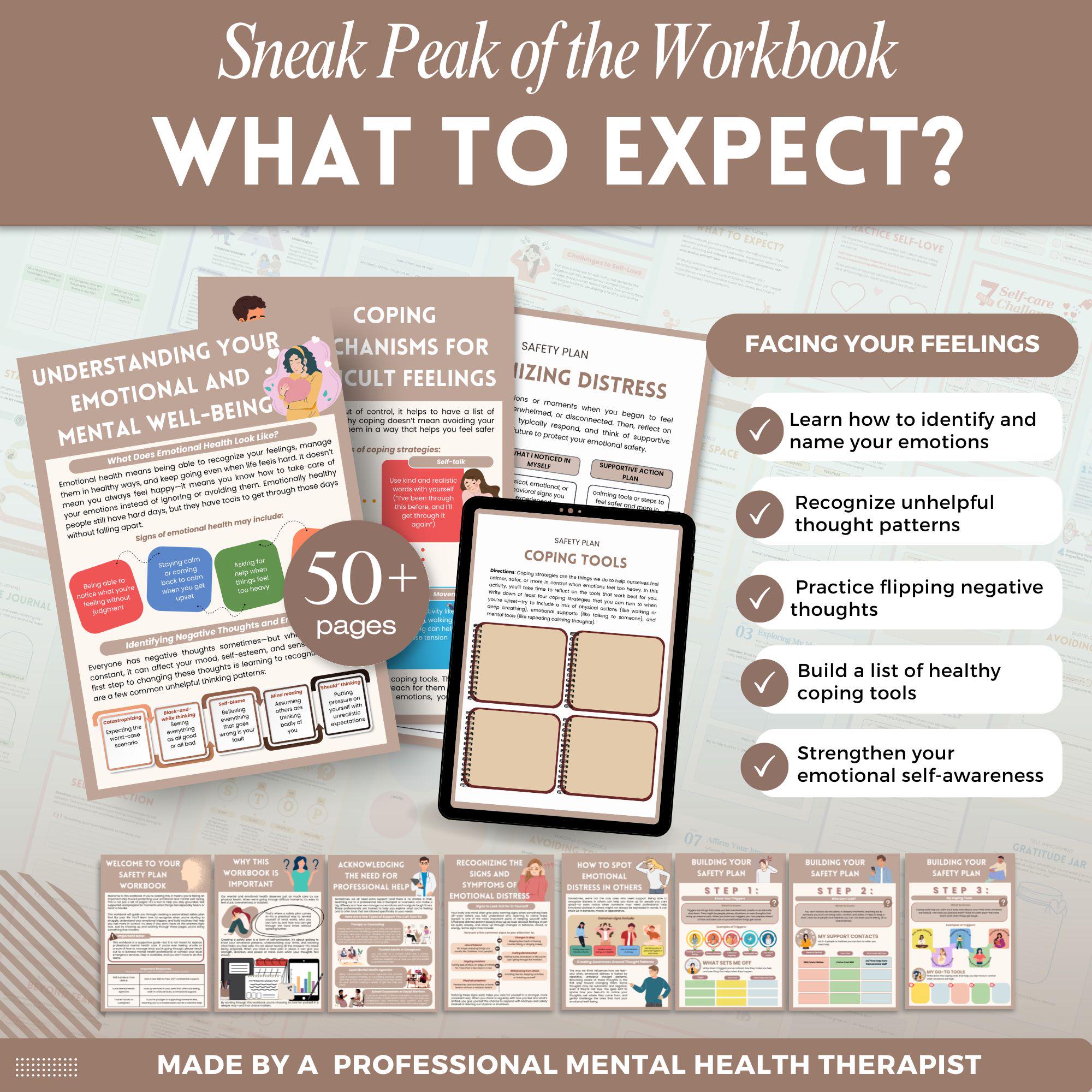 Safety Plan Mega Bundle Workbook, Crisis Plan Worksheets, Therapy ...