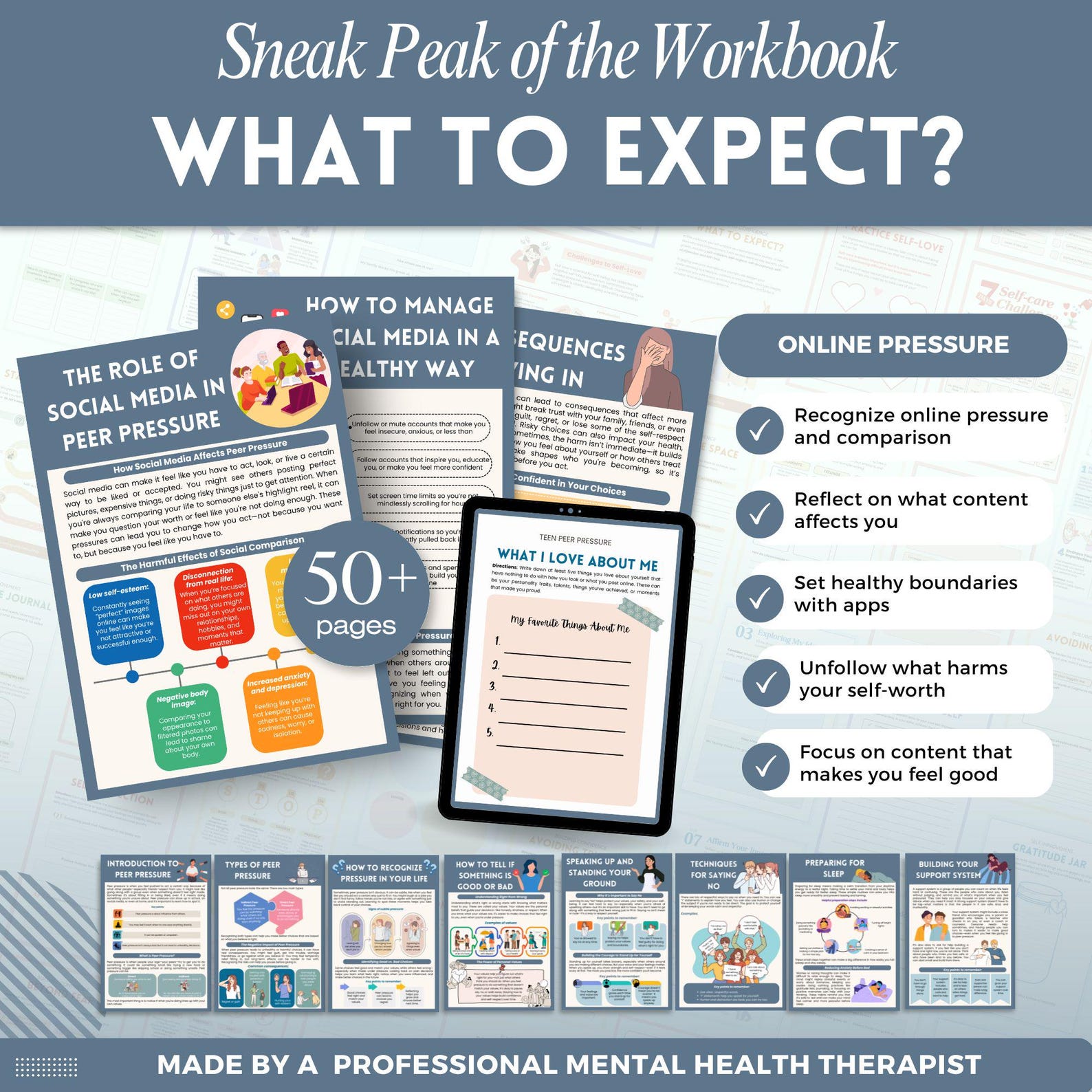 Peer Pressure Mega Bundle Workbook, Teen Peer Pressure, Therapy ...