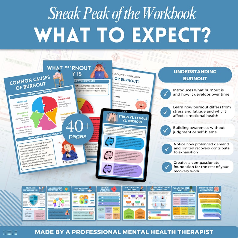 Burnout Recovery Workbook Mega Bundle, Functional Freeze, Mental ...