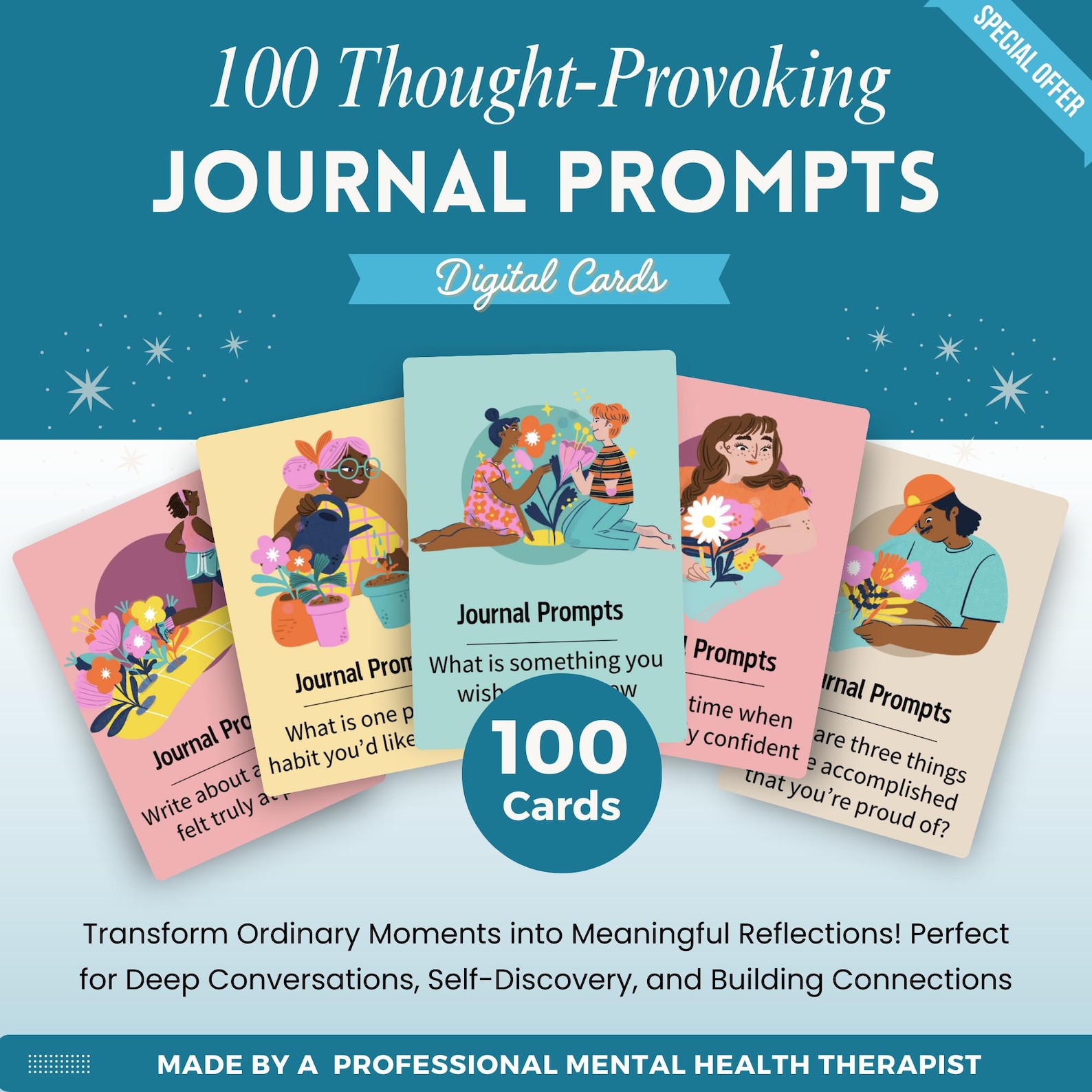 Journal Prompt Cards, Digital, Printable Journaling Prompts ...
