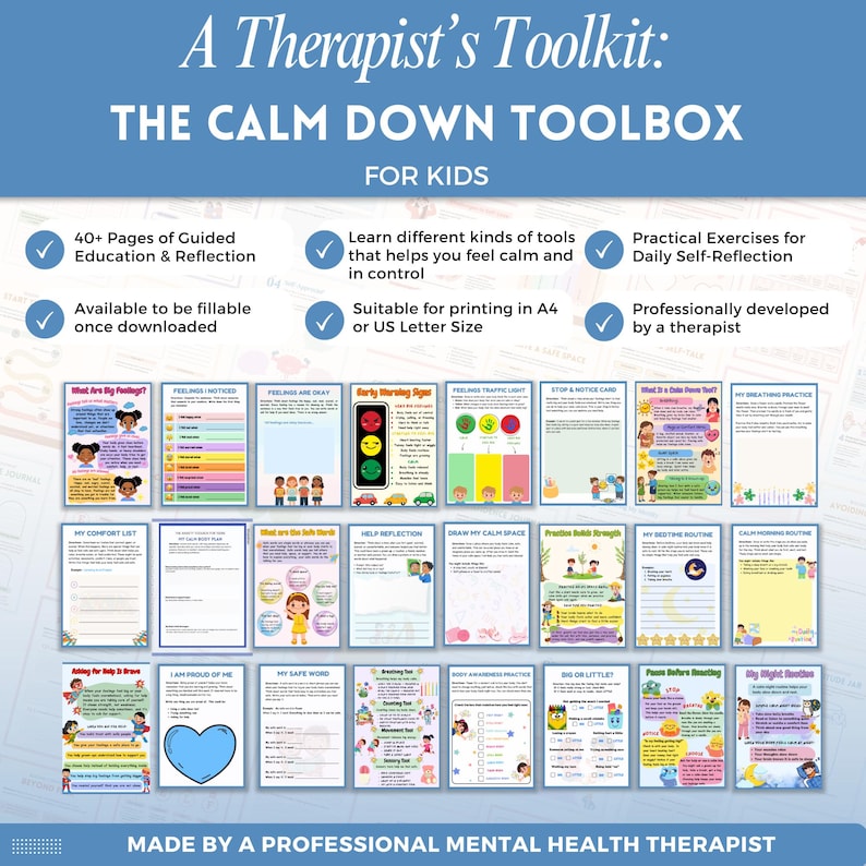 The Calm Down Toolbox for Kids Workbook - Etsy