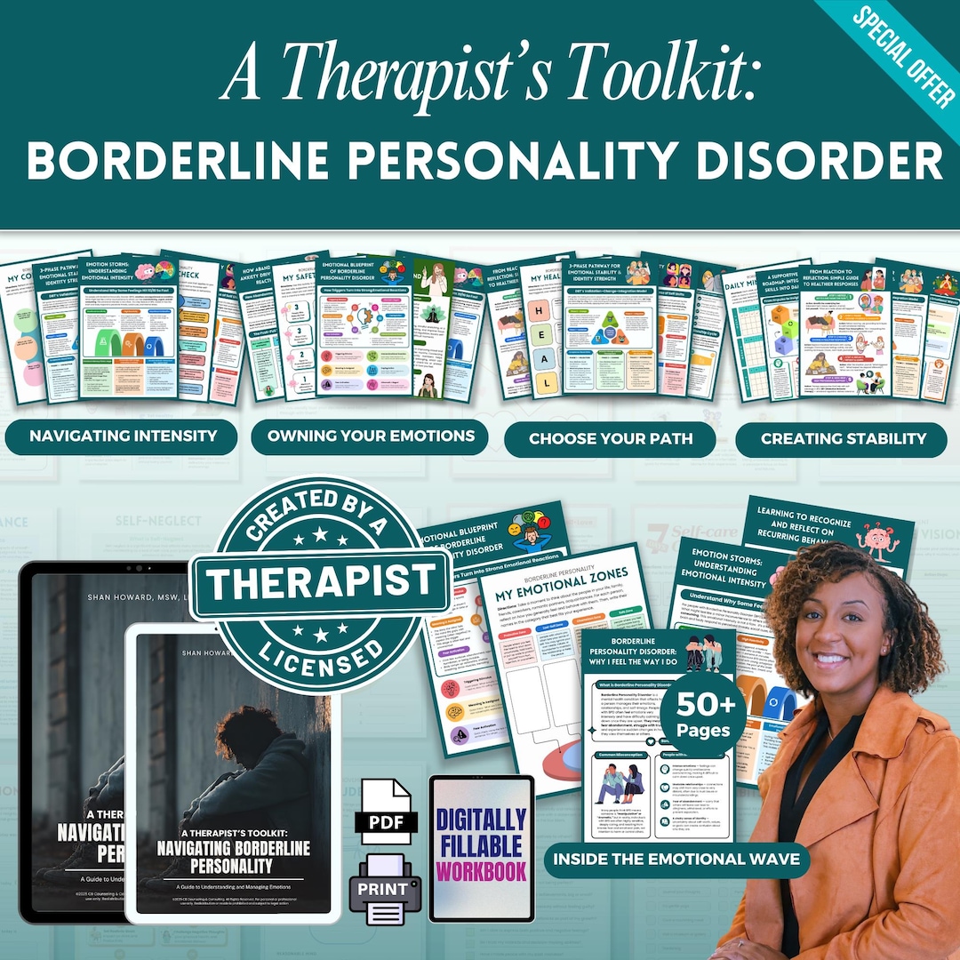Borderline Personality Disorder Mega Bundle Workbook, BPD, Therapy ...