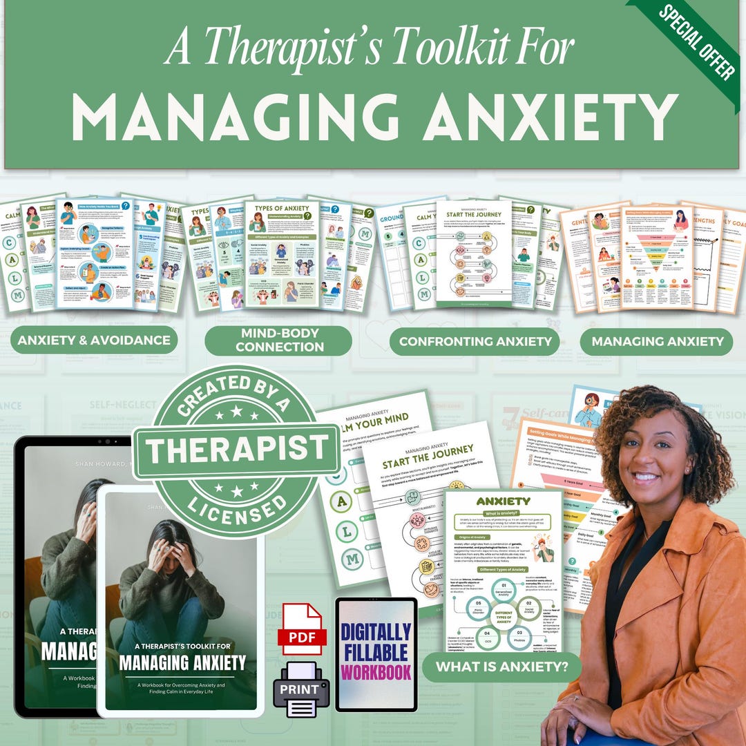 Anxiety Toolkit Mega Bundle, Managing Anxiety, Therapy Worksheets ...