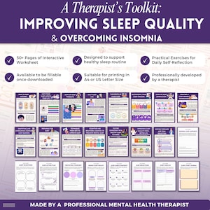 Improving Sleep Quality Mega Bundle Workbook, Overcoming Insomnia ...