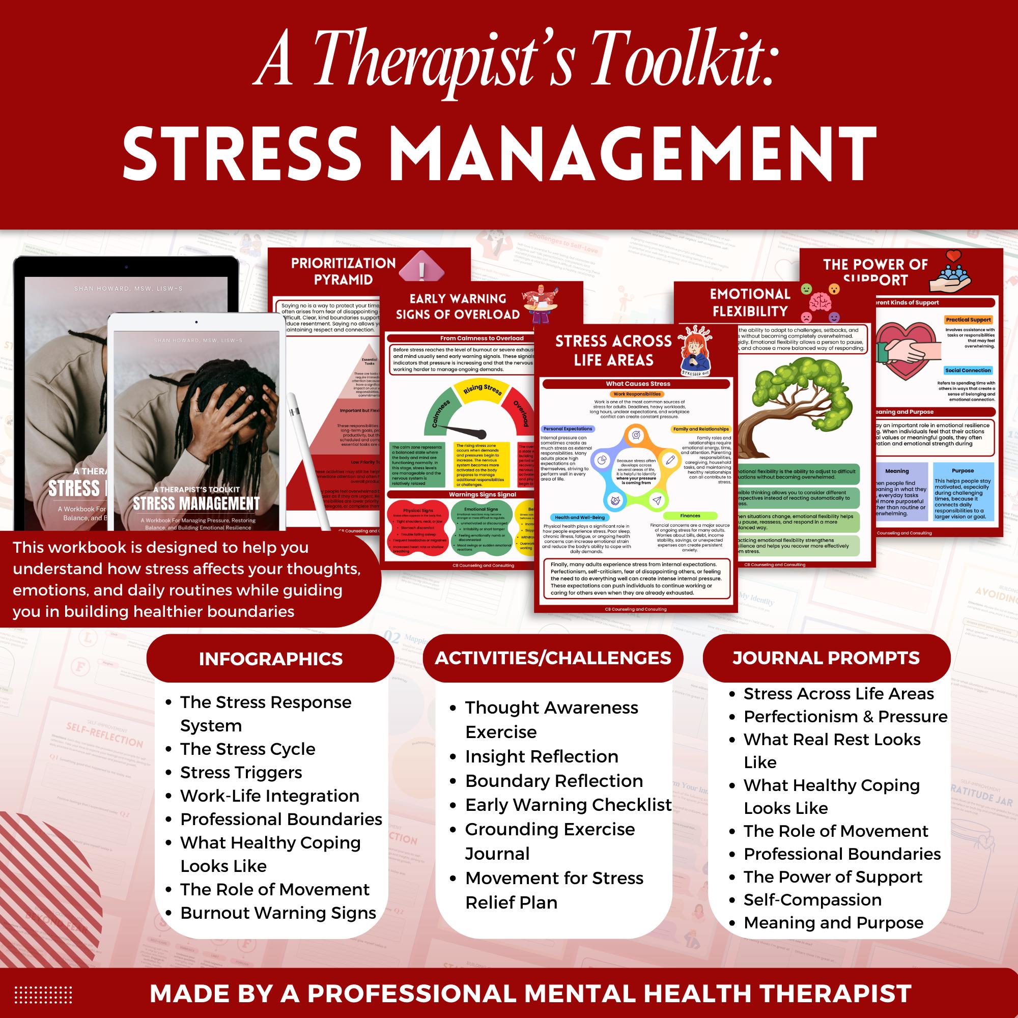 Stress Management Workbook Mega Bundle, Stress Relief, Mental Wellness ...