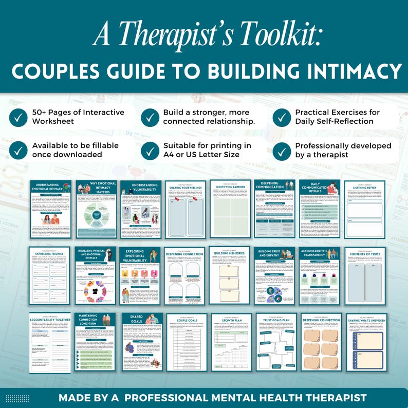 Couple's Intimacy Mega Bundle Workbook, Therapy Worksheets ...