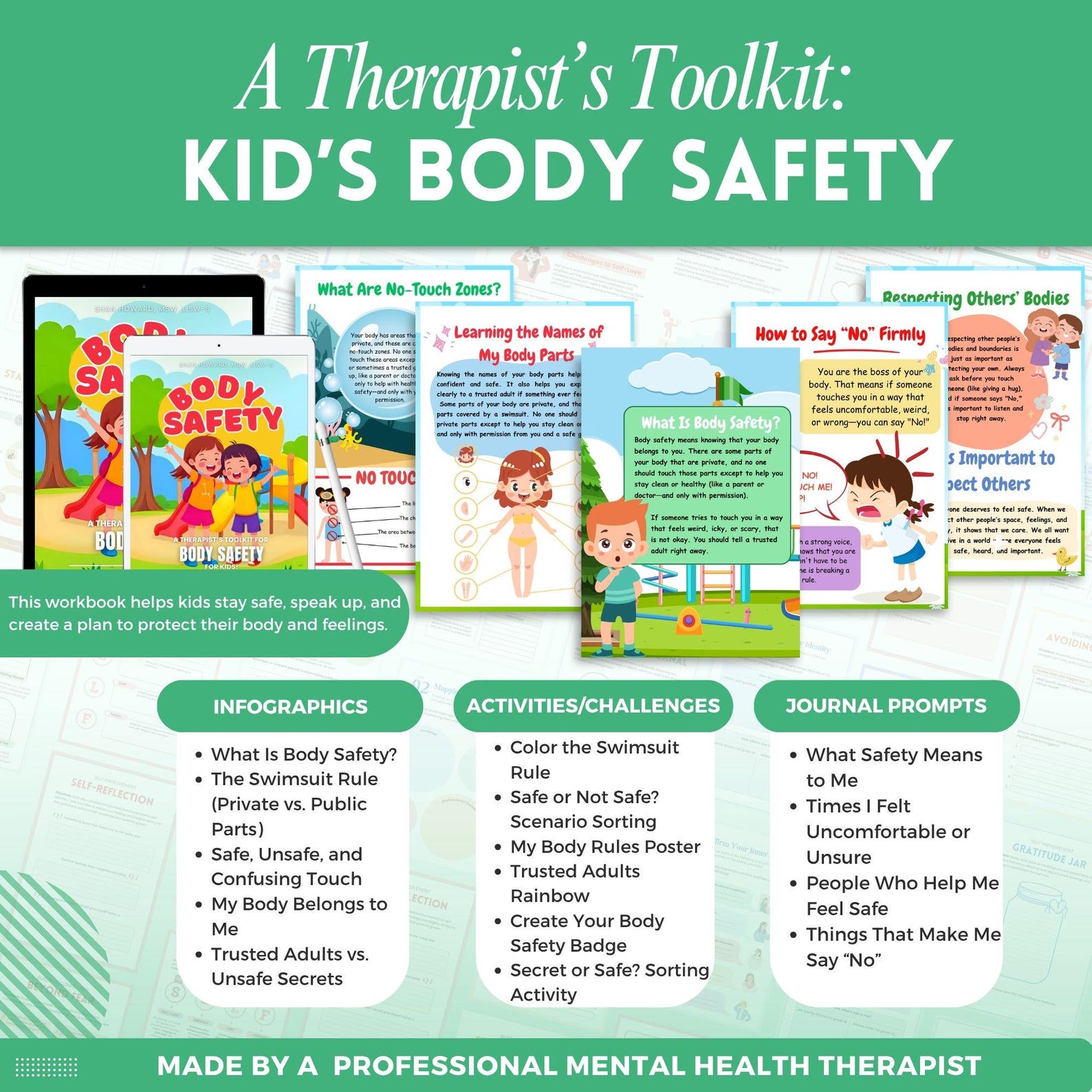 Kids Body Safety Mega Bundle Workbook, Play Therapy, Parenting Tips ...
